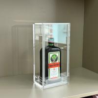 China Clear Acrylic Liquor Bottle Display Box, Dustproof Single Wine Bottle Storage Case, Transparent Acrylic Display Cube for Bar, Retail Shop Alcohol Bottle Showcase for sale