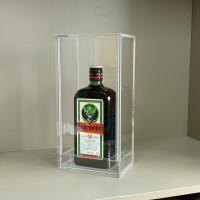 China Clear Acrylic Liquor Bottle Display Box, Dustproof Single Wine Bottle Storage Case, Transparent Acrylic Display Cube for Bar, Retail Shop Alcohol Bottle Showcase for sale