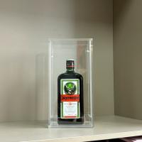 China Clear Acrylic Liquor Bottle Display Box, Dustproof Single Wine Bottle Storage Case, Transparent Acrylic Display Cube for Bar, Retail Shop Alcohol Bottle Showcase for sale