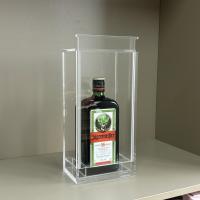 China Clear Acrylic Liquor Bottle Display Box, Dustproof Single Wine Bottle Storage Case, Transparent Acrylic Display Cube for Bar, Retail Shop Alcohol Bottle Showcase for sale