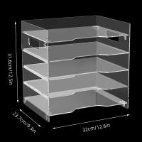 China Clear Acrylic Desk Organizer Set, L-shaped Double Slot Bookends & A4 Hanging File Folder Storage Box, Transparent Office Paper Magazine Document Holder for Office Home Desktop Storage for sale