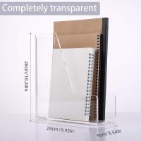 China Clear Acrylic Desk Organizer Set, L-shaped Double Slot Bookends & A4 Hanging File Folder Storage Box, Transparent Office Paper Magazine Document Holder for Office Home Desktop Storage for sale