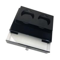 China Black Acrylic 2 Cup Holder with Drawer, Multi-functional Bar Desktop Storage Organizer for Hotel KTV Club for sale