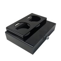 China Black Acrylic 2 Cup Holder with Drawer, Multi-functional Bar Desktop Storage Organizer for Hotel KTV Club for sale