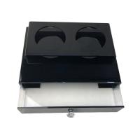 China Black Acrylic 2 Cup Holder with Drawer, Multi-functional Bar Desktop Storage Organizer for Hotel KTV Club for sale