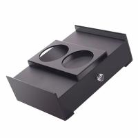 China Black Acrylic 2 Cup Holder with Drawer, Multi-functional Bar Desktop Storage Organizer for Hotel KTV Club for sale