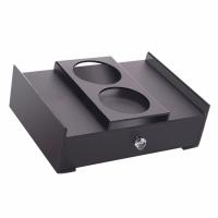 China Black Acrylic 2 Cup Holder with Drawer, Multi-functional Bar Desktop Storage Organizer for Hotel KTV Club for sale