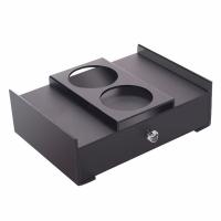 China Black Acrylic 2 Cup Holder with Drawer, Multi-functional Bar Desktop Storage Organizer for Hotel KTV Club for sale