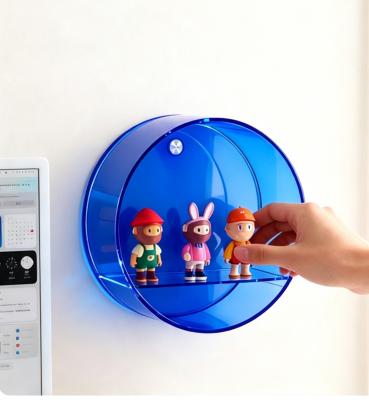 China Wall-mounted storage box, round wall-hung figure display case, fully transparent acrylic display case, dust-proof blind box storage for sale