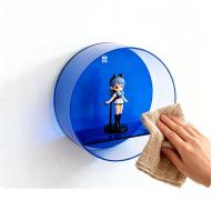 China Wall-mounted storage box, round wall-hung figure display case, fully transparent acrylic display case, dust-proof blind box storage for sale