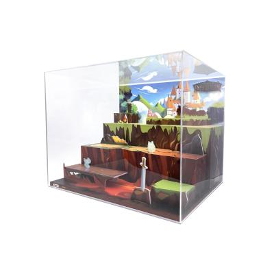China Acrylic Dustproof Figure Display Box with Layered Scenes for Game Themes for sale