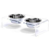 China Elevated Clear Acrylic Feeding Stand for Cat Bowls, Neck Protection Food & Water Bowl Holder for Dogs, Acrylic Pet Bowl Stand for sale