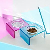 China Elevated Clear Acrylic Feeding Stand for Cat Bowls, Neck Protection Food & Water Bowl Holder for Dogs, Acrylic Pet Bowl Stand for sale