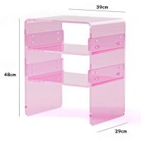 China Clear Acrylic Nightstand 2 Tier Open Storage Side Table Modern Transparent End Table for Bedroom Living Room Decor for sale