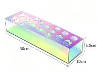 China Rainbow Acrylic Long Flower Box Multi-hole Rose Display Stand Wedding Table Decor Acrylic Floral Container for sale