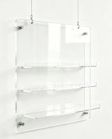 China Wall Mounted Acrylic Makeup Shelf 3-Tier Clear Cosmetic Organizer Floating Display Rack for Lipstick Perfume Skincare Storage for sale