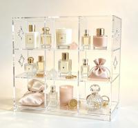 China Acrylic 9 Grid Display Cabinet, Clear Cube Organizer for Crystals, Perfume, Jewelry & Collectibles for sale