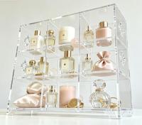 China Acrylic 9 Grid Display Cabinet, Clear Cube Organizer for Crystals, Perfume, Jewelry & Collectibles for sale