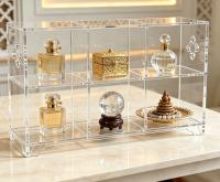 China Clear Acrylic 6 Compartment Display Stand, Luxury Desktop Organizer for Perfume, Jewelry, Teaware & Premium Collectibles for sale