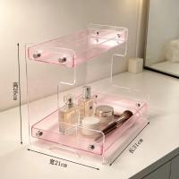 China Three-tier Detachable Acrylic Storage Rack for Bathroom Supplies, Cosmetics, Toiletries and Skincare Products for sale