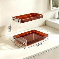 China Three-tier Detachable Acrylic Storage Rack for Bathroom Supplies, Cosmetics, Toiletries and Skincare Products for sale