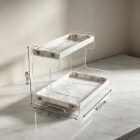China Three-tier Detachable Acrylic Storage Rack for Bathroom Supplies, Cosmetics, Toiletries and Skincare Products for sale
