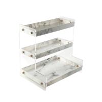 China Three-tier Detachable Acrylic Storage Rack for Bathroom Supplies, Cosmetics, Toiletries and Skincare Products for sale
