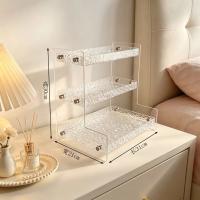 China Three-tier Detachable Acrylic Storage Rack for Bathroom Supplies, Cosmetics, Toiletries and Skincare Products for sale