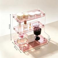China Three-tier Detachable Acrylic Storage Rack for Bathroom Supplies, Cosmetics, Toiletries and Skincare Products for sale