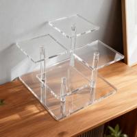 China Clear Acrylic Tiered Jewelry Display Stand, Multi-Layer Vanity Organizer for Earrings, Necklaces, Rings & Small Perfume Bottles for sale