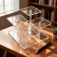 China Clear Acrylic Tiered Jewelry Display Stand, Multi-Layer Vanity Organizer for Earrings, Necklaces, Rings & Small Perfume Bottles for sale