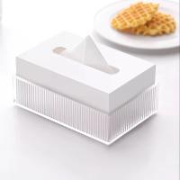 China Ripple Clear Acrylic Tissue Box Cover, Decorative Water Wave Tissue Holder for Bathroom, Bedroom, Kitchen & Office Desk for sale