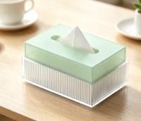 China Ripple Clear Acrylic Tissue Box Cover, Decorative Water Wave Tissue Holder for Bathroom, Bedroom, Kitchen & Office Desk for sale