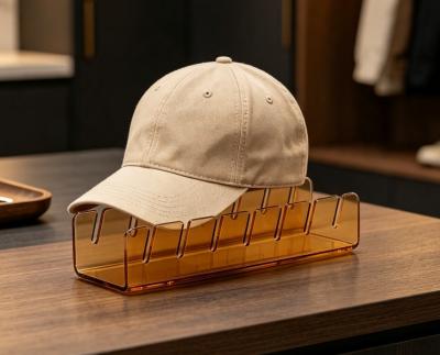 China Clear Acrylic Hat Organizer, Multi Slot Baseball Cap Display Stand, Desktop Cap Storage Rack for Closet & Bedroom for sale