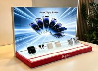 China Custom LED Backlit Acrylic Display Stand | 3C Electronics & TWS Earbuds Counter Showcase for sale