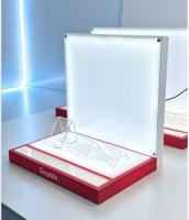 China Custom LED Backlit Acrylic Display Stand | 3C Electronics & TWS Earbuds Counter Showcase for sale