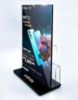China Two-Tier Acrylic Brochure Display Stand, A4 Leaflet & Color Flyer Storage Rack for Countertops of Mobile Phone Stores and Business Halls for sale