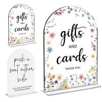 China Acrylic table number cards, QR code printable standing signs, table card display stands for birthday party table seating decorations for sale