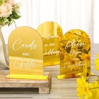 China Acrylic table number cards, QR code printable standing signs, table card display stands for birthday party table seating decorations for sale
