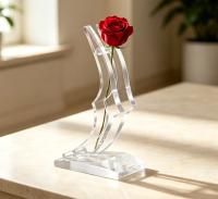 China Acrylic Rose Display Stand, Clear Freestanding Single Rose Holder for Flower Arrangement Home Decor for sale
