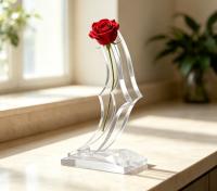 China Acrylic Rose Display Stand, Clear Freestanding Single Rose Holder for Flower Arrangement Home Decor for sale