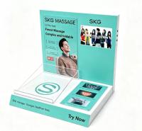 China Acrylic Countertop LED Display Stand for Neck Massager, Custom Brand POS Retail Display Rack with Screen Player for Electronic Product Promotion for sale