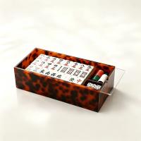 China Custom Acrylic Mahjong Storage Box Sliding Lid Game Tile Organizer, Multi‑Color Acrylic Game Card Chip Container for Home Game Room for sale