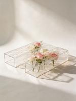 China Rainbow Acrylic Long Flower Box Multi-hole Rose Display Stand Wedding Table Decor Acrylic Floral Container for sale