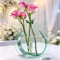 China Fish Shaped Acrylic Vase | Clear Flower Vase & Mini Fish Bowl | Modern Table Centerpiece for Wedding, Home & Office Decor for sale