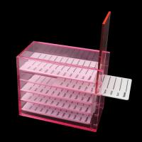 China 5-Layer Acrylic Lash Extension Storage Box, Clear Lash Tile Holder Organizer with Measurement Scale for Lash Tech Supplies & Salon for sale