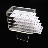 China 5-Layer Acrylic Lash Extension Storage Box, Clear Lash Tile Holder Organizer with Measurement Scale for Lash Tech Supplies & Salon for sale