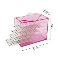 China 5-Layer Acrylic Lash Extension Storage Box, Clear Lash Tile Holder Organizer with Measurement Scale for Lash Tech Supplies & Salon for sale