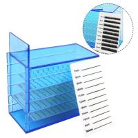 China 5-Layer Acrylic Lash Extension Storage Box, Clear Lash Tile Holder Organizer with Measurement Scale for Lash Tech Supplies & Salon for sale