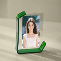 China Pink Transparent Acrylic U-Shaped Photo Frame — Desktop Picture Stand for Home Decor, Custom Sizes & Logo Available for sale